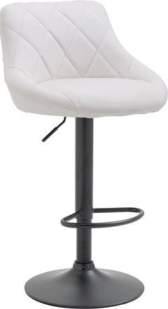 Clp Barhocker Lazio Mit Kunstlederbezug I Drehbarer Thekenhocker Mit Fußstütze I Höhenverstellbarer Barstuhl Mit Trompetenfuß, Farbe:weiß, Gestell Farbe:s