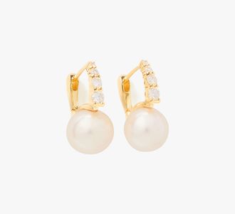 Kate Spade New York Kate Spade Fine Meant To Be Pearl & Diamond Creolen, Klein