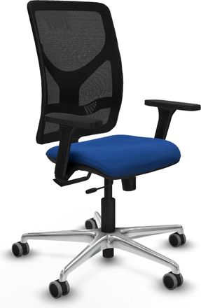 Piqueras y Crespo Arbeitsstuhl mit 3D-Armen, h&ouml;henverstellbare Lendenwirbelst&uuml;tze, ausgestattet mit Syncro/Traslack und Schneidschaum, mit Rollen 65 mm, Parkett, Schwar