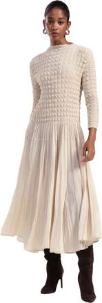 Dixie Femme, Robes, Beige, Taille: 40 FR Robe Tricot&eacute;e Longueur Genou