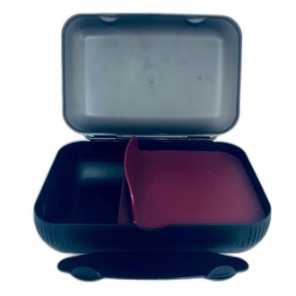 Tupperware To Go Lunch-Box schwarz dunkelrot beere mit Trennung Brotbox Sandwich Dose