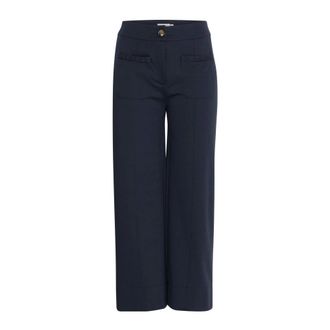 Ichi Ichi - Total Eclipse Cropped Straight-Leg Pantalon - Femme - Pantalons - Bleu - Taille: 44 FR