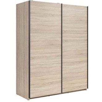 PEGANE Armoire &agrave; 2 portes coulissante coloris ch&ecirc;ne Sonoma - Longueur 153,5 x Profondeur 60 x Hauteur 195,5 cm