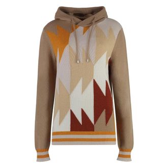 Malo Kaschmir Strickhoodie mit Rippdetails - - Knitwear - Herren - Beige - 2XL