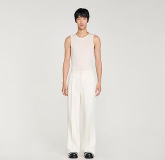 Sandro Pantalon large en viscose fluide