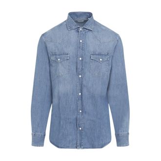 Brunello Cucinelli Herren, Shirts, Blau, MGr&ouml;&szlig;e