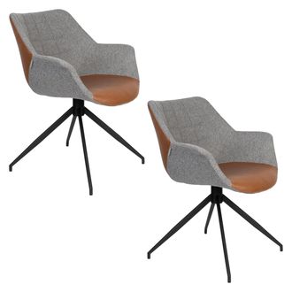 Zuiver Doulton Dreharmlehne Vintage Braun - 2er Set