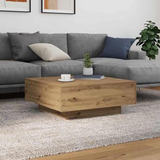 vidaXL Table Basse ch&ecirc;ne artisanal 80 x 80 x 31 cm Bois ding&eacute;nierie Vidaxl