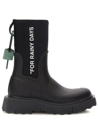 Off-white bottes de pluie Sponge &agrave; logo imprim&eacute; - Noir
