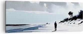 Arttor Panorama Bilder auf Leinwand Landschaft Strand St&uuml;ck Leinwandbild 140x50cm Wandbilder Dekoration Wohnzimmer Schlafzimmer Gro&szlig; XXL Wanddeko Bild Wand K