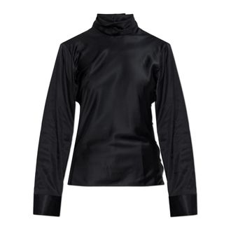 Courr&egrave;ges Top mit Stehkragen - - Blouses & Shirts - Damen - Schwarzk - M