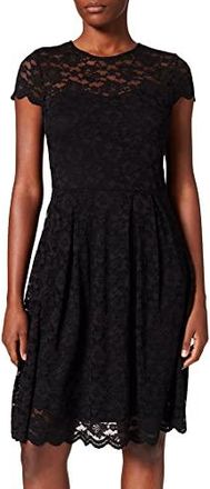 Vila Vila Vikalila Noos Robe en Dentelle à Capsleeve, Noir, S Femme