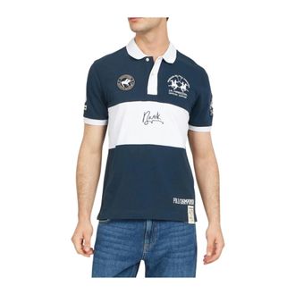 La Martina Blaues Baumwoll-Jersey-Poloshirt - - Tops - Herren - Blau - XL
