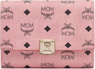 MCM Dreifach gefaltetes Portemonnaie Aren in Visetos SOFT PINK VISETOS