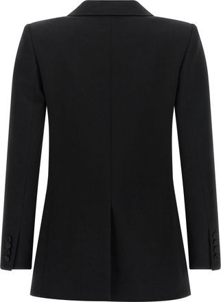 Saint Laurent Satin Lapel Double-Breasted Blazer - Black