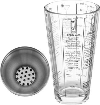 Cabilock Glas-cocktail-shaker Mit Schuppenmuster Für Weinmixer Transparenter Körper Mit Messskala Kein Auslaufen Bequeme Handhabung Für Heimgebrauch Oder Bar