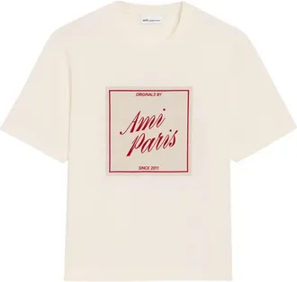 Ami Boxy Fit Short Sleeves Teehisrt With Signature