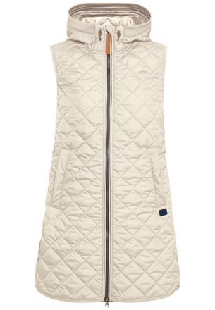 Camel Active Damen Lange Steppweste aus recyceltem Polyester Creme, womenswear-40