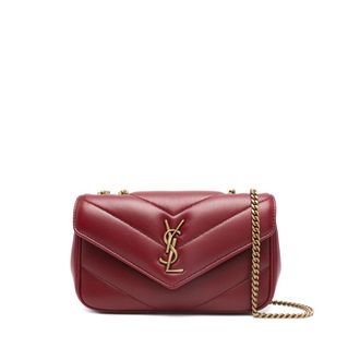 Saint Laurent Mini Loulou Chevron-quilted Logo Shoulder Bag