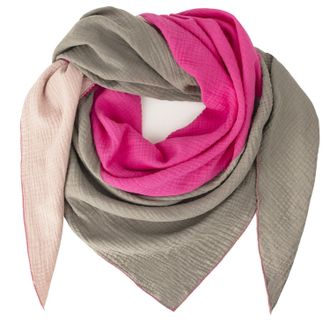 Glamexx24 Damen XXL Schal Dreieckschal Dreieckstuch Halstuch musselin Schal Poncho viele Farbkombinationen aus Baumwolle made in italy