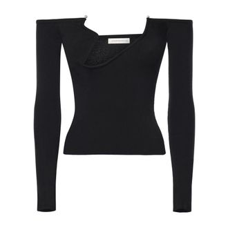 CHRISTOPHER ESBER Odessa Arced Strickoberteil L/S - - Tops - Damen - Schwarzk - S