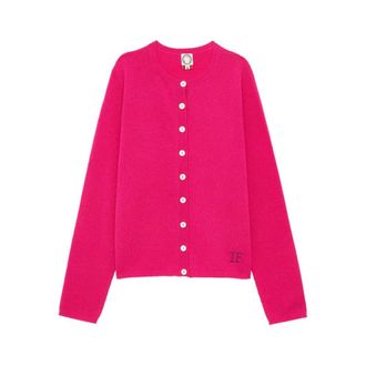 Ines De La Fressange Femme, Pulls, Rose, Taille: 36 FR Cardigan Rose Brodé