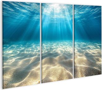 Islandburner Prime Bild auf Leinwand Sonnendurchflutetes klares Unterwasser mit Sandboden Bilder Wandbilder Poster