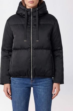 Herno Kurze wasserabweisende Nylon-Daunenjacke mit Trichterkragen und Kordelzug