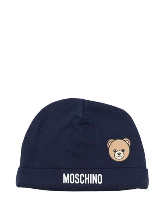 Moschino MUX05LB_LCA4040016 Bear Logo Cotton Winter Hat - Black