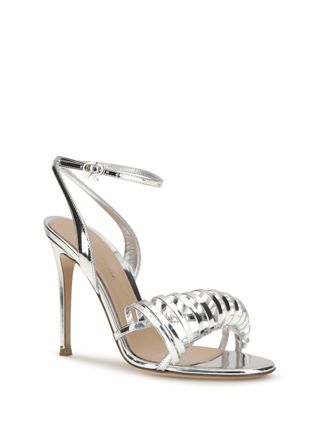 Gianvito Rossi Metarge Heel Sandal - Silver