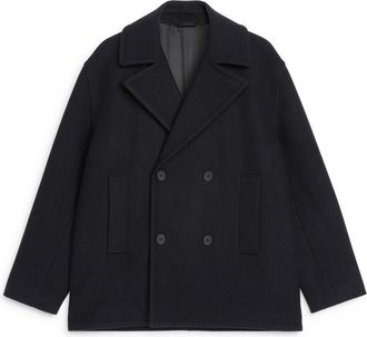 Arket Cabanjacke Aus Wollmischung -Blau