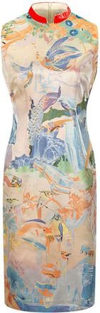 Shanghai Tang X Jacky Tsai robe Dali Icons - Tons neutres