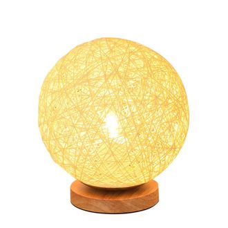 Milisten Rattan-Kugel-Tischleuchte Rattan-Leuchten weihnachtbeleuchtung weihnachtsbeleutung tischlampe Kugellichter Rattanlicht Dimmbar Kugellampe aus Rattan B