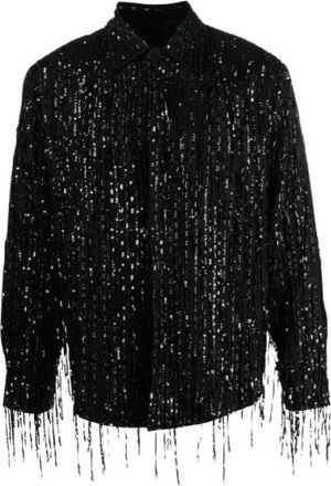 Amiri Homme, Chemises, Noir, Taille: 2XL Chemise &agrave; col droit orn&eacute;e de sequins