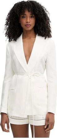 Twinset Blazer en lin m&eacute;lang&eacute; - Femme - Vestes - Beige - Taille: 44 FR