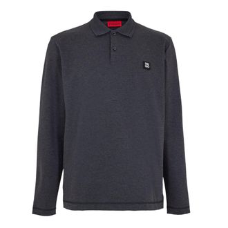 HUGO BOSS Hugo - Dinote Poloshirt f&uuml;r Herren, Mit Kragen (Mittelgrau)