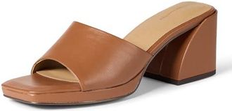 Amazon Essentials Platform Mule Sandals Femme, Similicuir Brun Clair, 38.5 EU