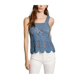 Pepe Jeans London Blauer H&auml;keltop f&uuml;r den Sommer - - Tops - Damen - Blau - XS