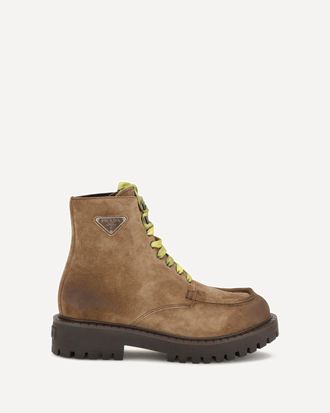 Prada Suede lace-up Ankle Boots Male 7.5