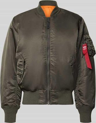 Alpha Industries Bomberjacke mit Pattentaschen und Label-Applikation