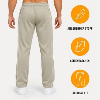 Smilodox Jogginghose Brenvaro Jogger, Regular Fit, Gymhose mit Kordelzug, Streetwear Piping-Details, elastischer Bund, Kordelzug, Seitentaschen