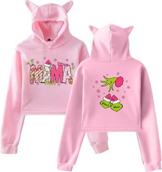 Generic Le Grinch Sweat A Capuche Femme Adulte Noël 2025 Vêtements Noel Plaid Sweatshirts Costume Hiver Pyjama Pilou Oversize Chaud Sweet Femmes Christmas Deg
