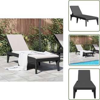 vidaXL Sonnenliege Anthrazit 186x60x29 cm pp - Sonnenliege - Gartenliege - Au&szlig;enliege - Poolliege - Relaxliege - The Living Store
