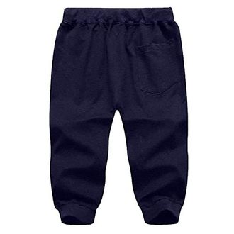 Generic Pantalon de surv&ecirc;tement pour homme 3/4 - Pantalon de sport pour homme - Couleur unie - Pantalon de loisirs tendance - Respirant - Avec poches et cordo