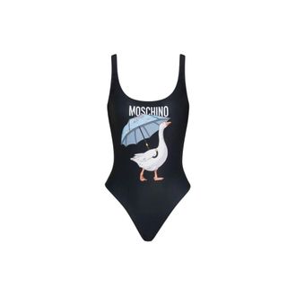 Moschino Goose Lycra One-Piece Badeanzug - - Swimwear - Damen - Schwarzk - XS