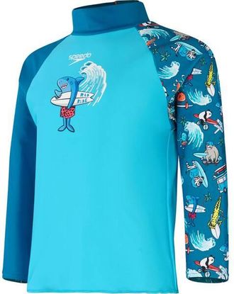 Speedo Kinder Shirt PRT LS RASH TOP IM BLUE/BLUE
