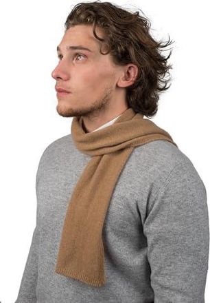 DALLE PIANE CASHMERE Mini Écharpe 100% cachemire - Made in Italy - Femme/Homme, Couleur: Chameau, Taille unique
