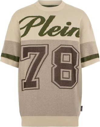 Philipp Plein Homme, Tops, Beige, Taille: M T-shirt &agrave; col rond