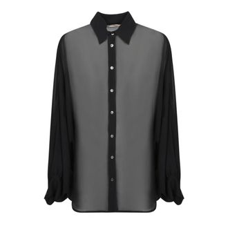Blanca Vita Femme, Blouses et Chemises, Noir, Taille: 38 FR Chemise Georgette Noire Col Classique