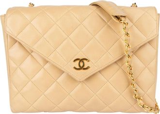 Chanel Crossbody Bags - Chanel Quilted Lambskin 24K Gold Single Flap Cross - Gr. unisize - in Schwarz - f&uuml;r Damen